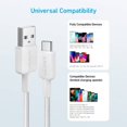 10' USB-A to USB-C Braided Cable - White Iteration - Walmart.com