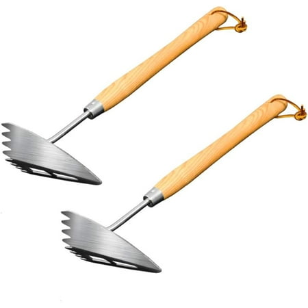 Surrme 2 Premium Triangle Hoe Hand with Stainless Steel Blade Wood ...