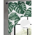 Dark Green Monstera Swag Curtains for Kitchen Tropical Summer Botanical ...