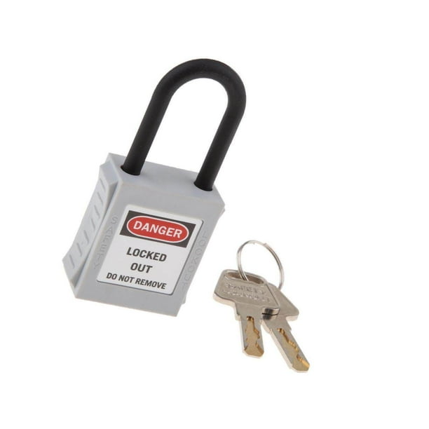 PL38-KD 38 mm PVC Curved Safety Lockout Padlock Grey - Walmart.ca