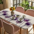 Abstract Purple Fitted Rectangle Tablecloth 24" x 50" Tulip Ray Beige ...