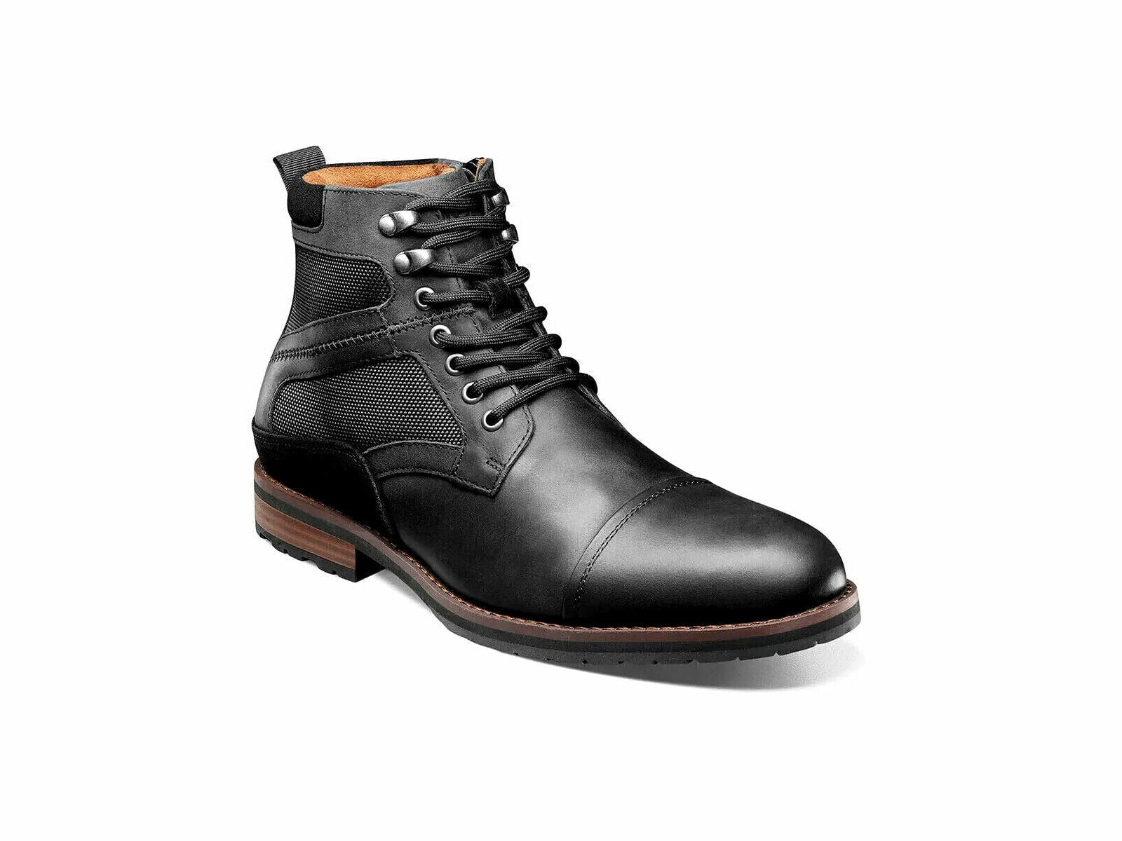Stacy Adams Osiris Cap Toe Lace Up Dress Boot Black Waxy 25555-010 ...