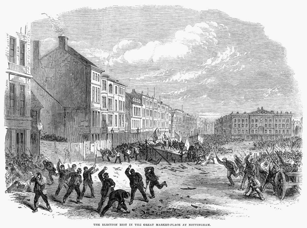 England: Riot, 1865. /Nrioting At Nottingham During The Election ...