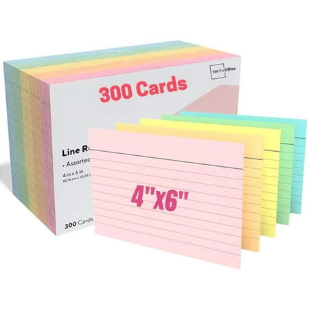 1InTheOffice Index Cards 4x6 Ru, Pastel Colored Index Cards, Assorted ...