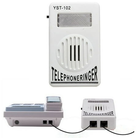 Telephone Ringer up to 95dB With Strobe Light Flasher Extra-Loud Bell ...