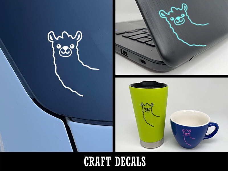 Peeking Llama Craft Vinyl Indoor Outdoor Decal Sticker - Lime Green - 5 ...