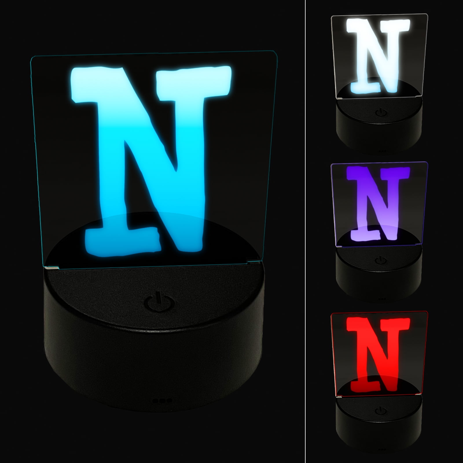 Letter N Uppercase Cute Typewriter Font LED Night Light Sign 3D ...