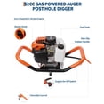 52cc 2-Stroke Gas Powered Earth Auger, 6" & 10" Post Hole Digger Bits w ...