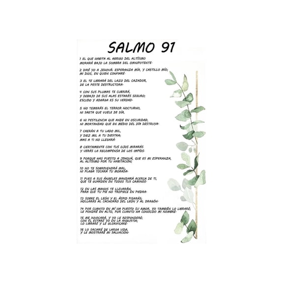 Bible Verse Art Psalm 91 Canvas Painting Salmo 91 En Español ...