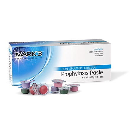 Dental Prophy Paste COARSE ASSORTED 200 cups Prophylaxis Non Splatter ...