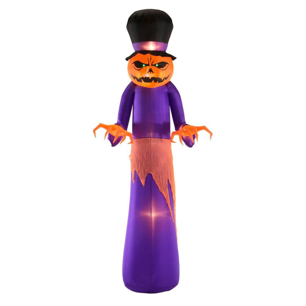 12 ft. Giant Pumpkin Reaper with Top Hat Halloween Inflatable Yard ...