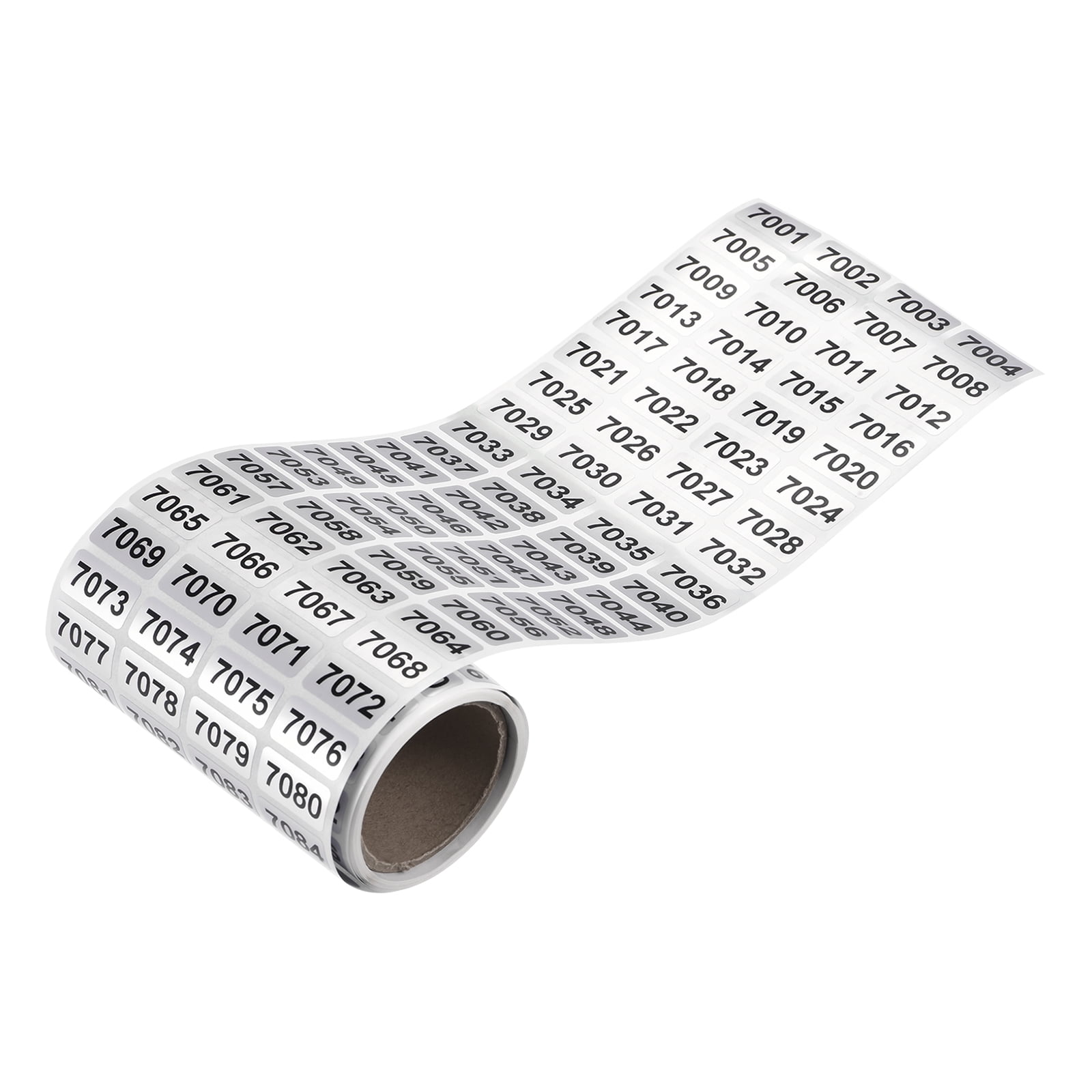 7001 to 8000 Consecutive Number Stickers Inventory Label Black Numbers ...