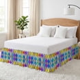 Abstract Geometric Bed Skirt King Size 18 Inch Drop, Modern Rainbow ...