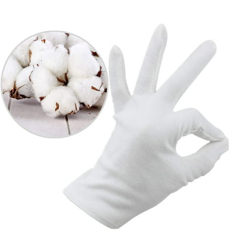 Gants Blancs 100 % Coton pour Mains Sèches Femmes Hommes Gants de Nuit ...