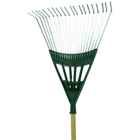 22in. 20 Tine Poly Steel Leaf Rake With Wood Handle - Walmart.ca