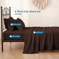 4 Piece Cot Sheet Set Chocolate Solid Size (28" x 75", 100% Egyptian ...