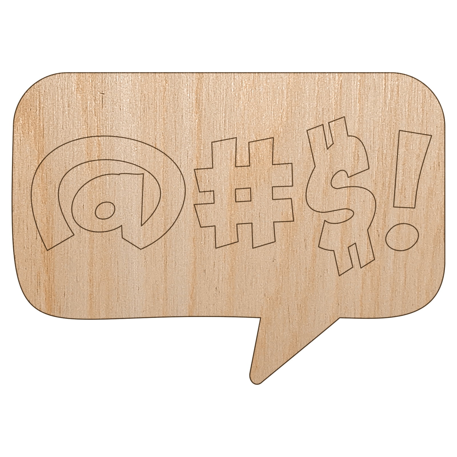 Censored Expletive Curse Bubble Wood Shape Unfinished Piece Cutout ...