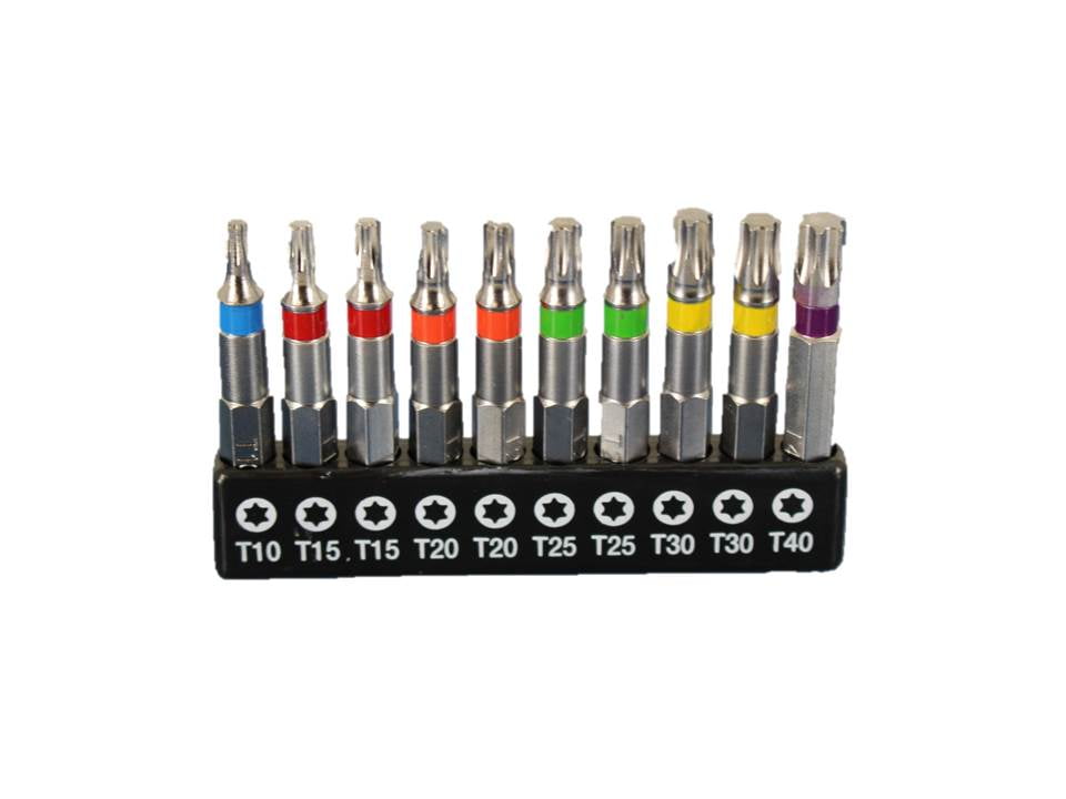 TEMO 10 pc Color Coded T10-T40 6 point Torx Impact Ready 2 Inch (50 mm ...