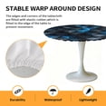Blue Square Round Table Cover, Gradient Black Squares Modern Abstract ...