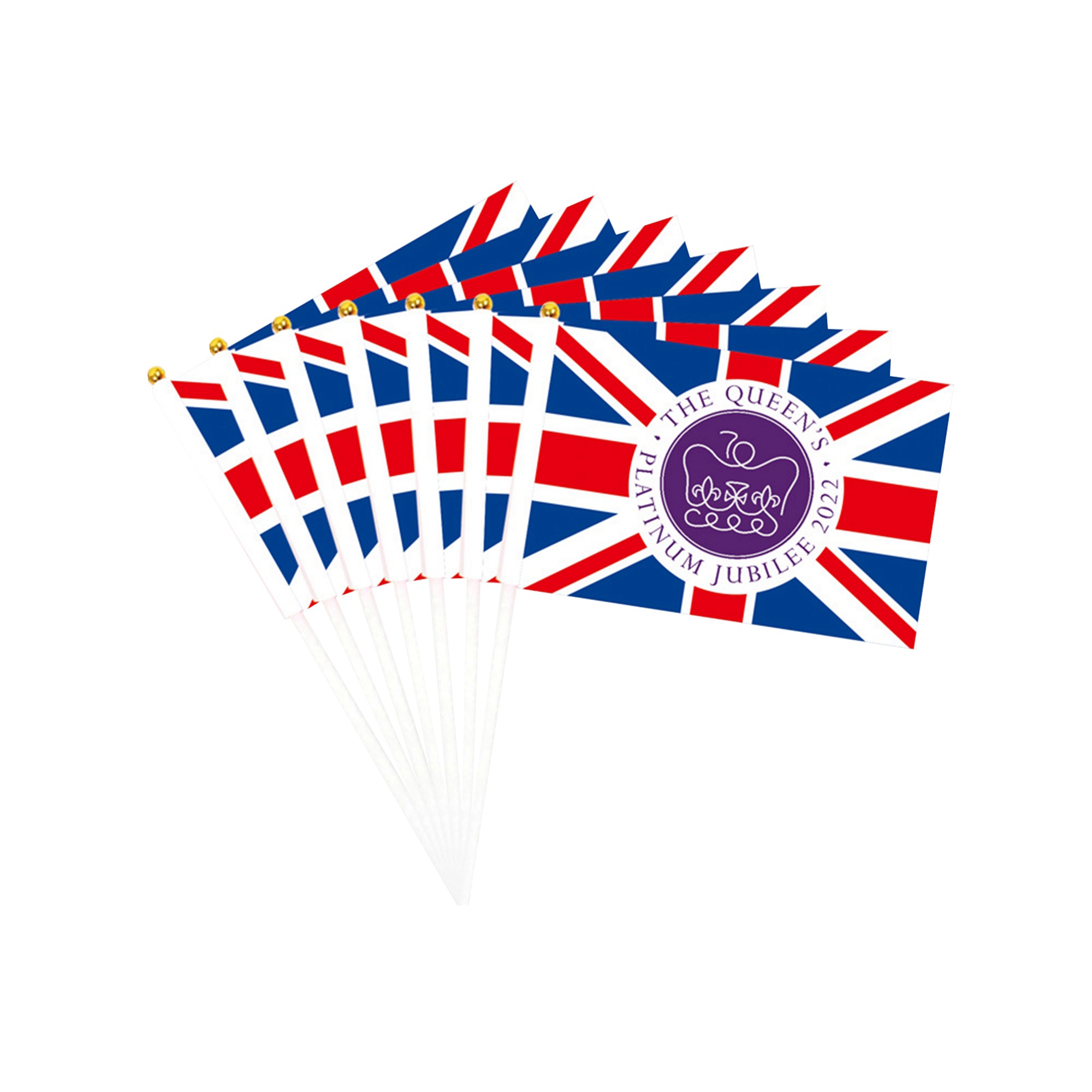 Multitrust Union Jack Hand Flags, British Queen's Jubilee Waving Mini ...