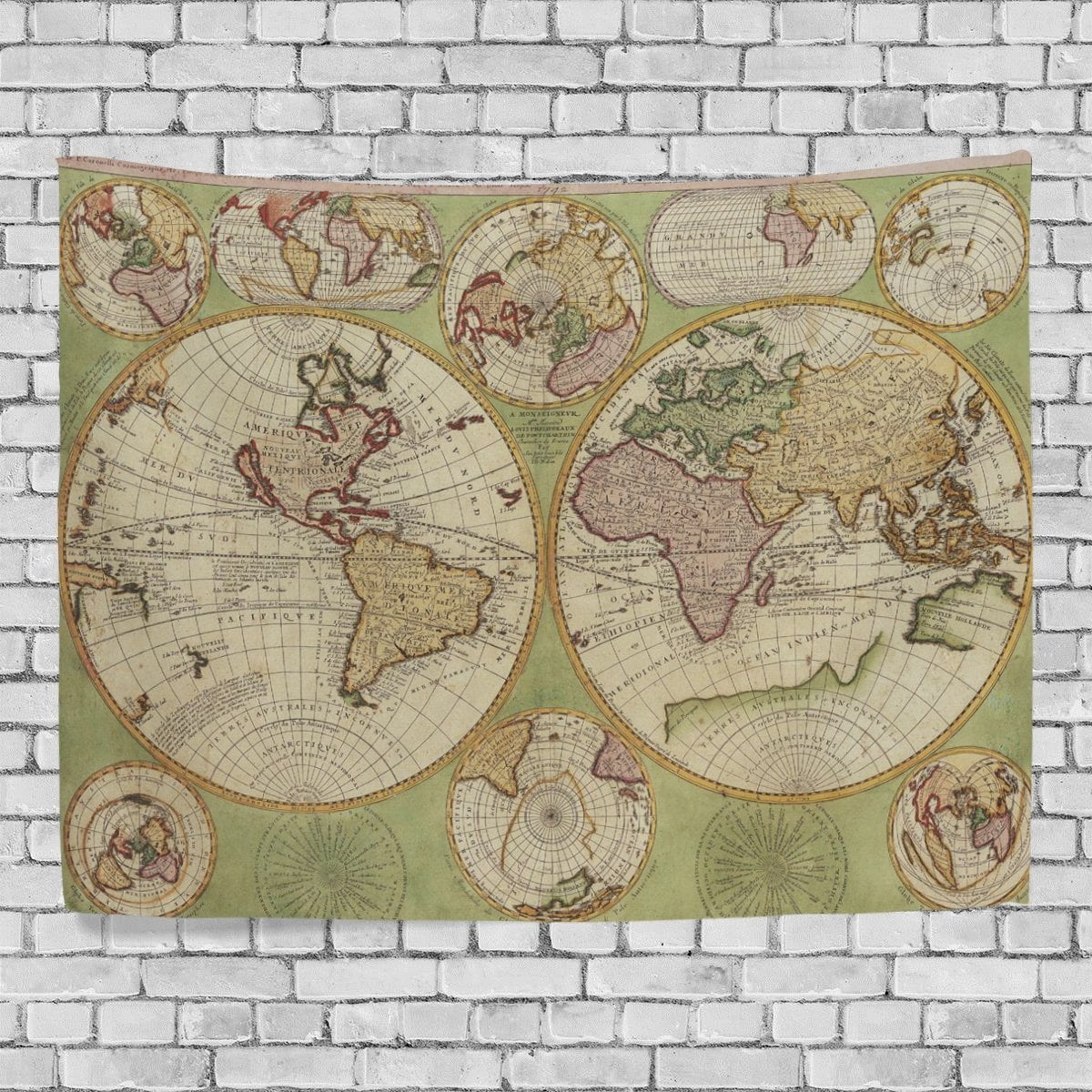 MYPOP Old Vintage World Map Tapestry Wall Decor Living Room Dorm ...
