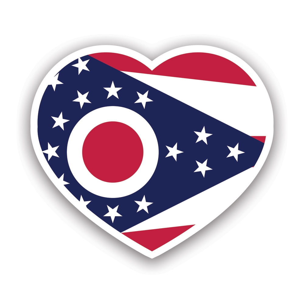 Ohio Heart Sticker Decal - Self Adhesive Vinyl - Weatherproof - Made in ...