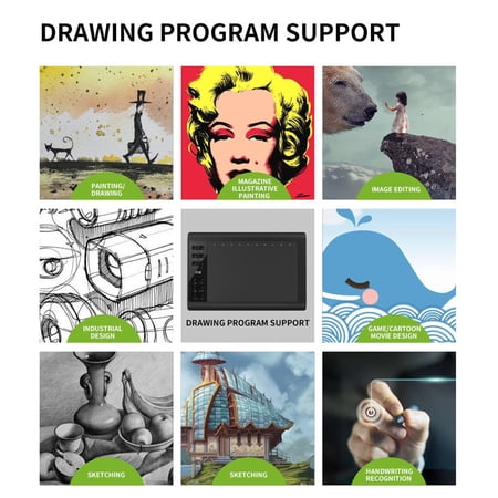 Master Graphic Tablet 8192 Levels Digital 10X6 Inch tablet with Drawing ...