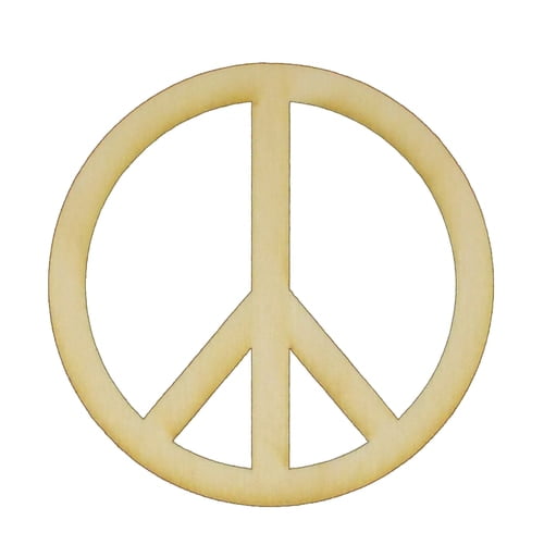 Package of 10, Small 3" X 3" X 1/8" Baltic Birch Plywood Peace Sign ...