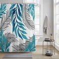 Blue Willow Leaf Shower Curtain for Bathroom, Abstract Art Leaves ...