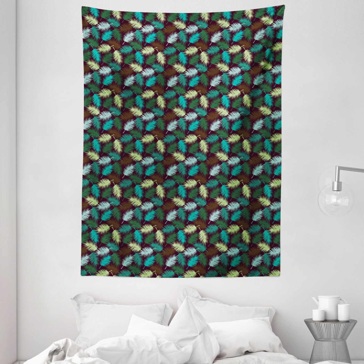 Tropical Tapestry, Exotic Torbay Palm Tree Leaves Silhouette Vibrant ...