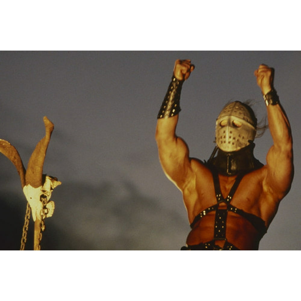 Kjell Nilsson in Mad Max 2 The Humungus barechested with face mask Road ...