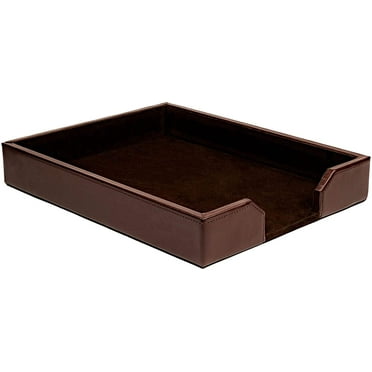 Walnut & Leather Double Letter Trays - Walmart.com