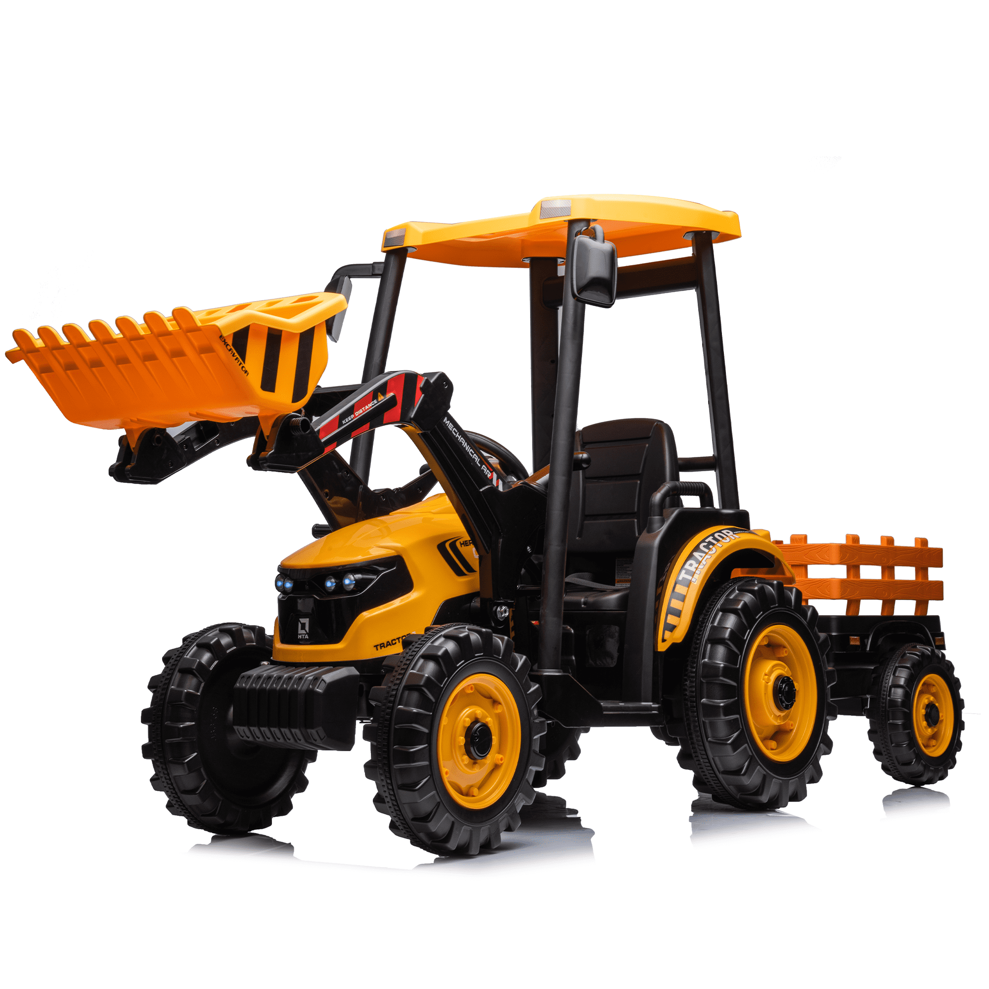 iYofe Ride on CarsTractor，24V Powered Ride on Toy Trailer & Digger, 3 ...