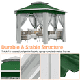 13' x 13' Pop-Up Gazebo, Hexagonal Canopy Shelter with 6 Zippered Mesh ...