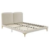 CosmoLiving by Cosmopolitan Coco Upholstered Bed Frame, Queen, Ivory ...
