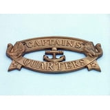 Handcrafted Decor MC-2200-AN Antique Brass Captains Quarters Sign- 9 in ...