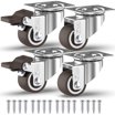 POWERTEC 4PK 2 Inch Low Profile Swivel Plate Caster Wheels with 160lbs ...