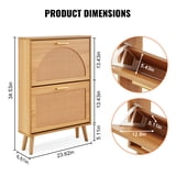 SKYSHALO Footwear Cabinet: Dual Flip Compartments, Entryway Shoe ...