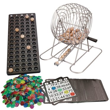 MR CHIPS 11 Inch Pro Bingo Set, Rust-Proof Steel Cage, 7/8 Inch Bingo ...