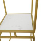 DecMode 12" x 39" Gold Marble 3-Tier Shelving Unit with 3 Marble ...