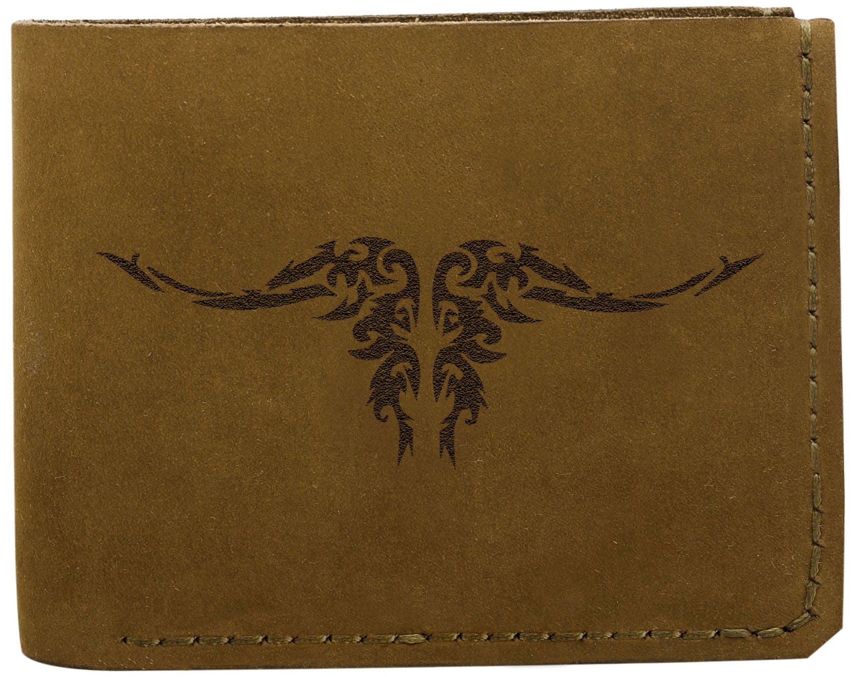 Men's Maori Style -2 Handmade Natural Genuine Pull-up Leather Wallet ...