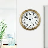 Mainstays 8.78 Basic Gold Clock with Quartz Movement and Glass Lens ...