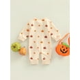 Halloween Baby Boy Girl Clothes Pumpkin Long Sleeve Zipper Sweatshirt Romper One-Piece Jumpsuit ...