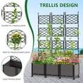 NAIZEA 63" H 3 Pack Planter Box Raised Garden Bed with Trellis & Wheels ...