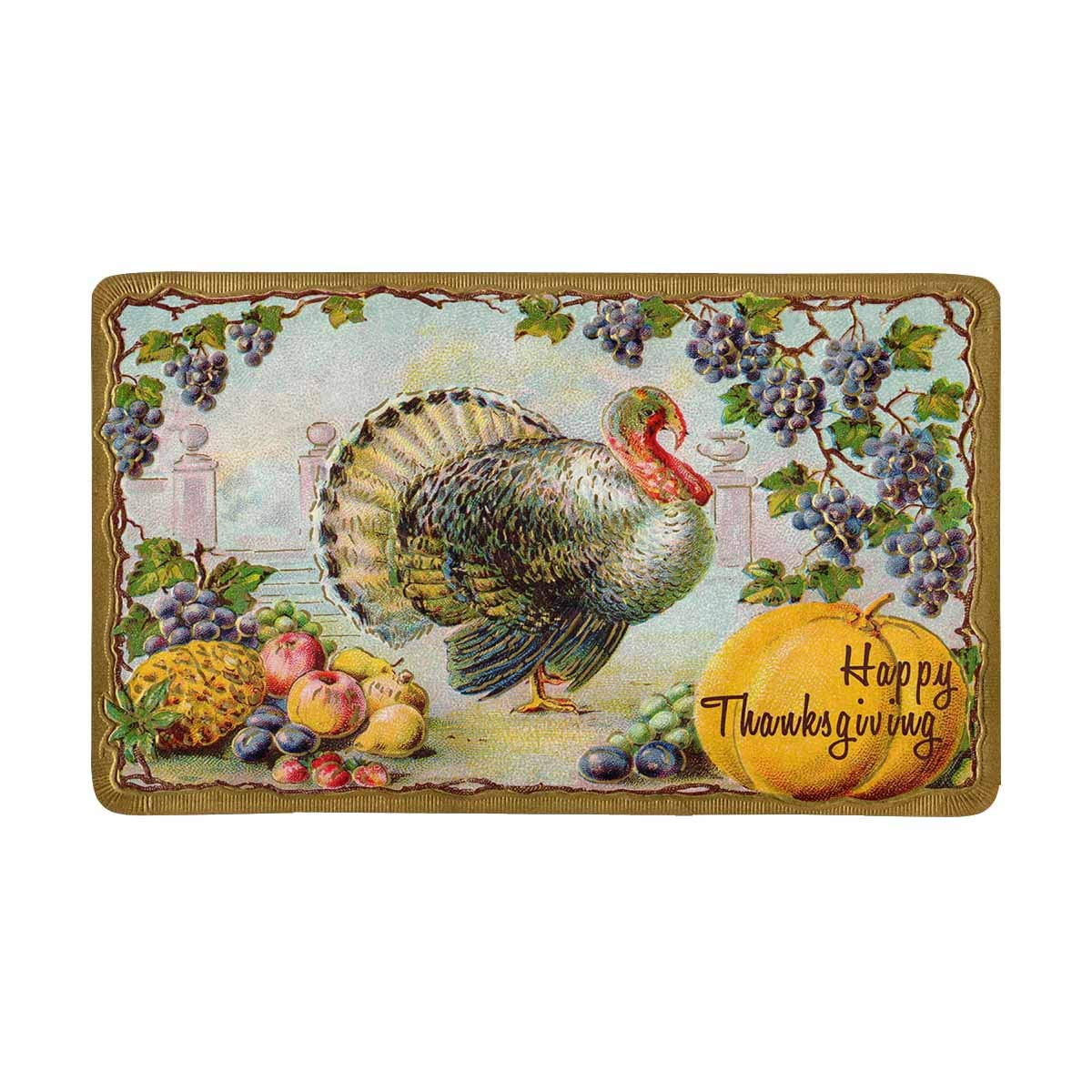 MKHERT Thanksgiving Day Decor Turkey Bountiful Harvest Doormat Rug Home ...