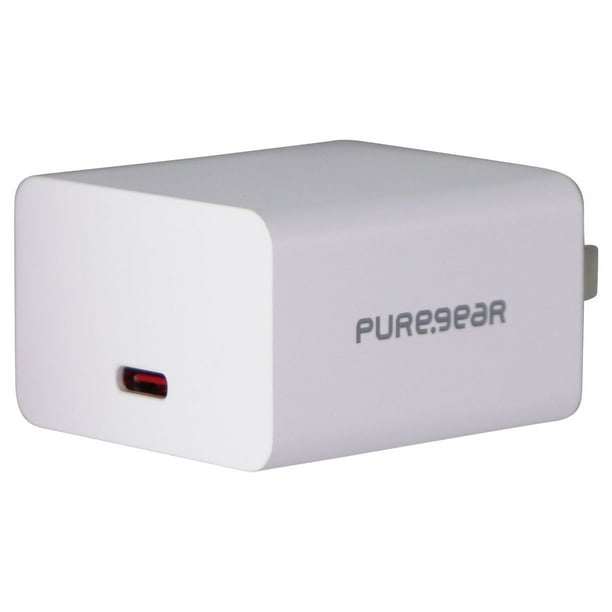 PureGear 25-Watt LightSpeed Wall Charger with Single USB-C Port - White ...