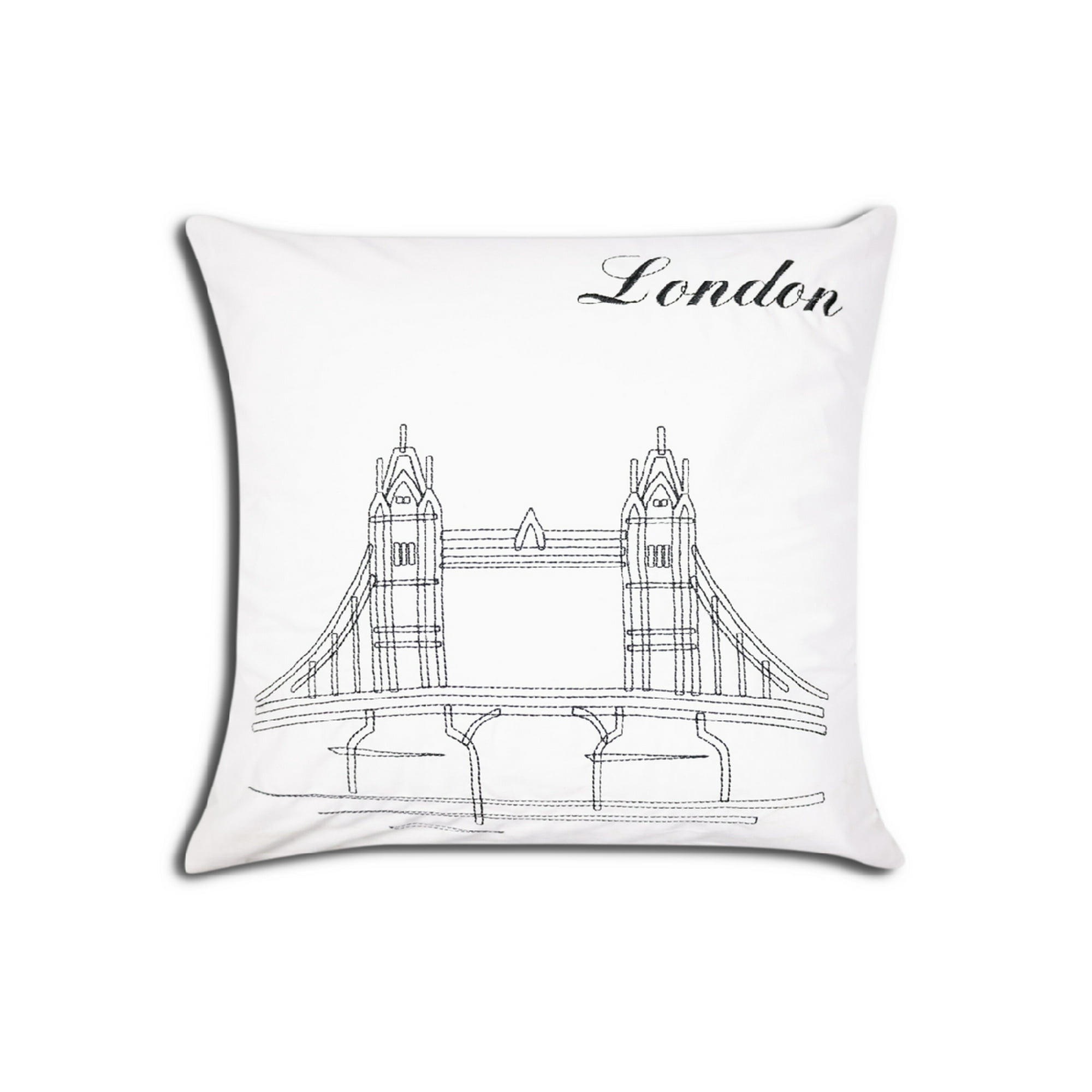 Click here for Alamode Home Postcard White Cushion - 18x18 London... prices