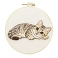 4‑Pack Tabby Cat Embroidery Kits DIY Cross Stitch Set for Beginners ...