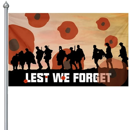 Lest We Forget Remembrance Day Flag WW1 Centenary Flag Poppy Gifts for ...