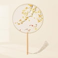 Giaone Round Fan Chinese Pattern Classical Silk Fan Hand Tassels Fan ...